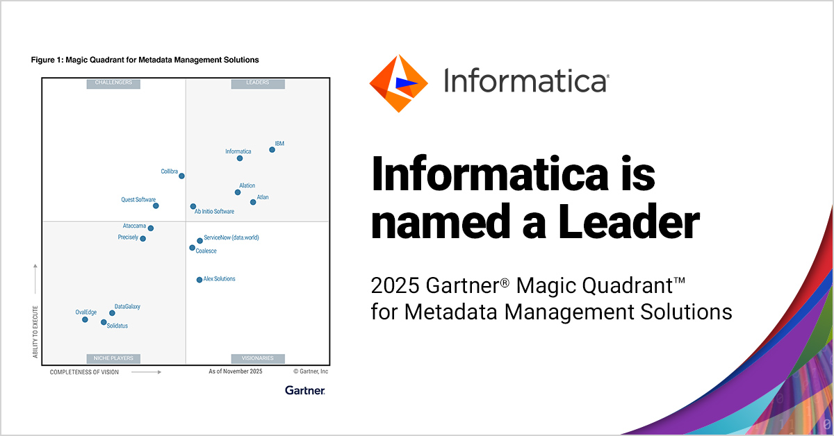 Metadata Management for AI Success. Gartner® Cites Informatica as a ...