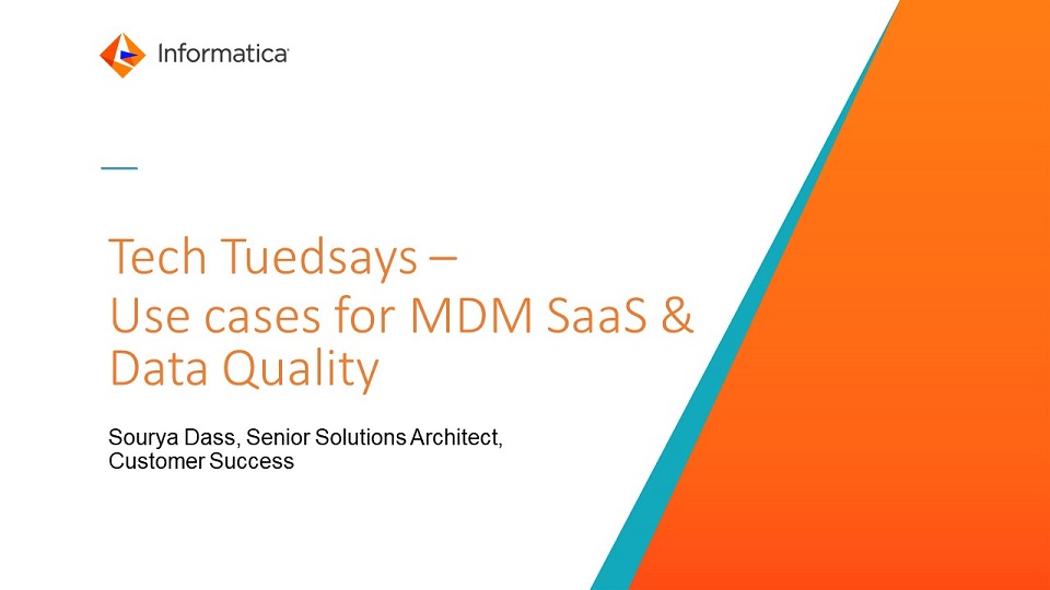 Use cases for MDM SaaS & Data Quality | Informatica Taiwan