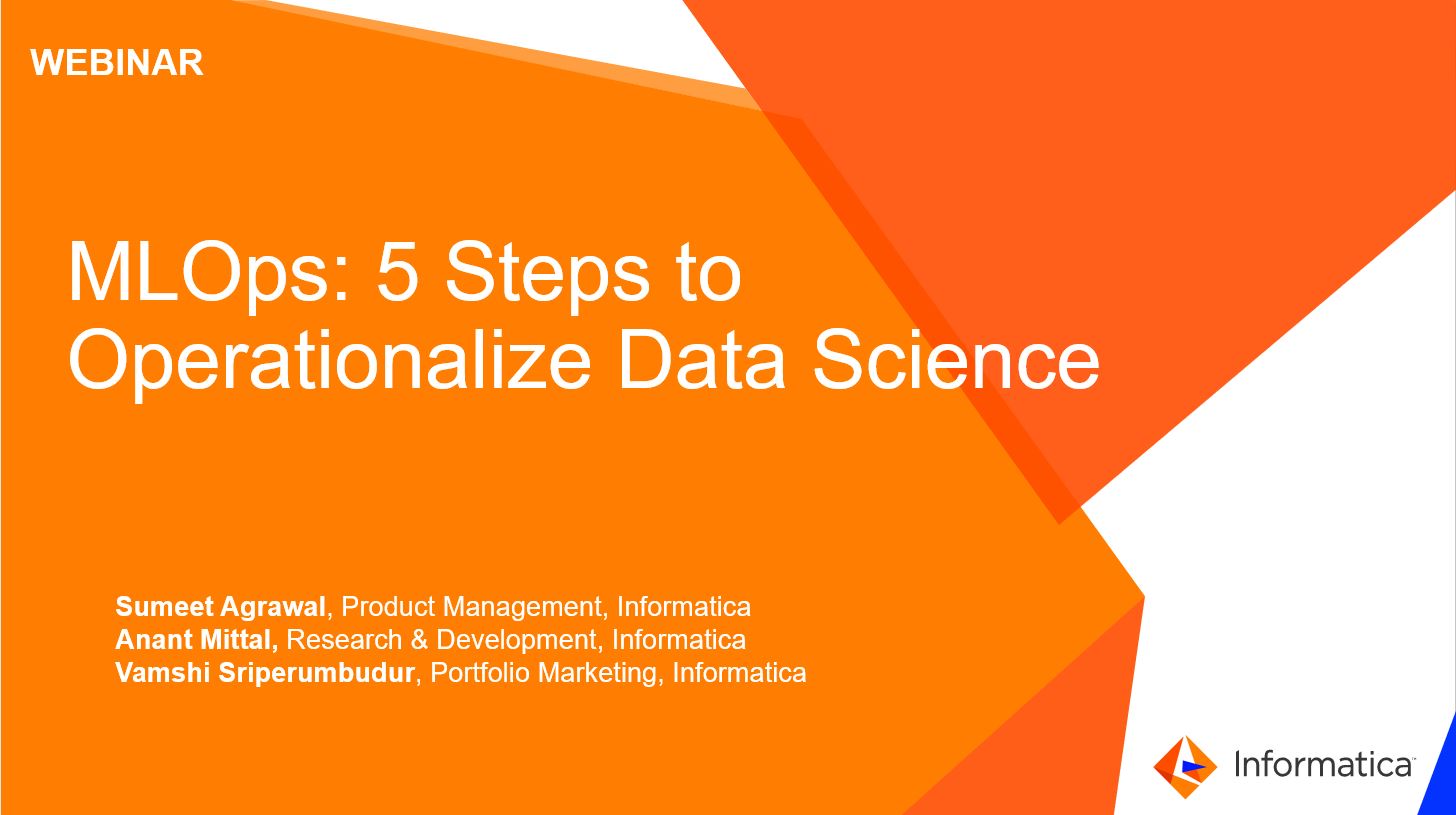 MLOps: 5 Steps to Operationalize Data Science | Informatica Taiwan